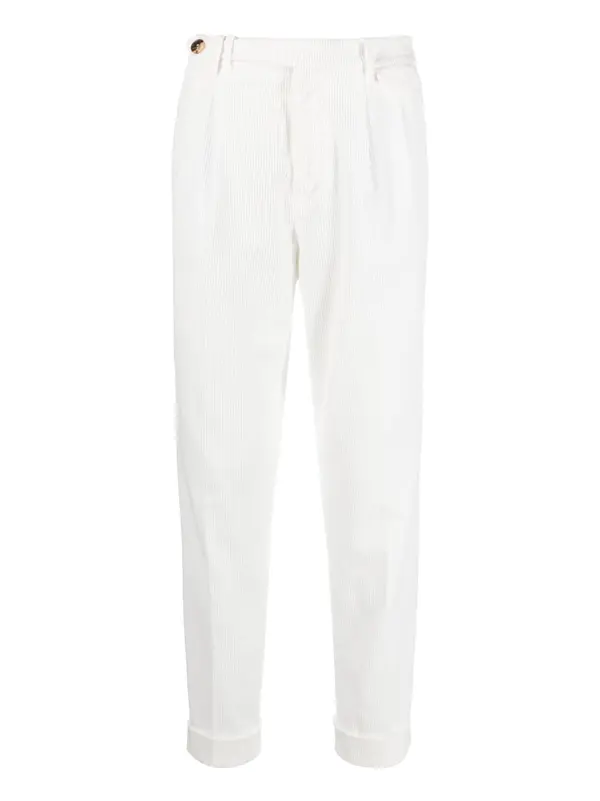 Brunello Cucinelli Corduroy Straight-leg Trousers - White