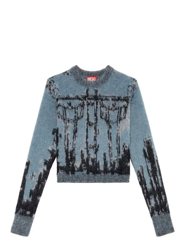 DIESEL® M-symi Round-neck Jumper - Blue