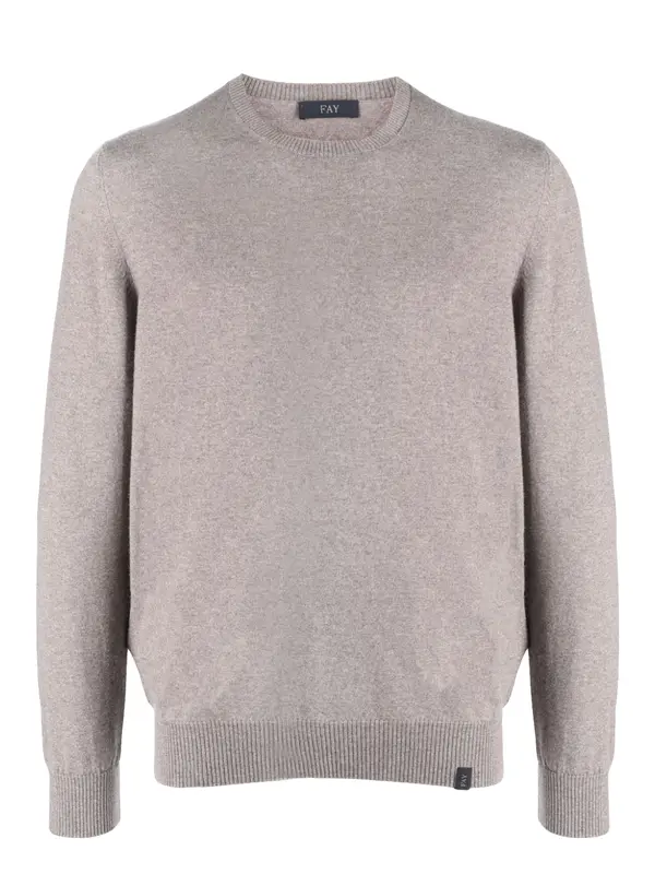 FAY Crew Neck Wool Jumper - Neutrals
