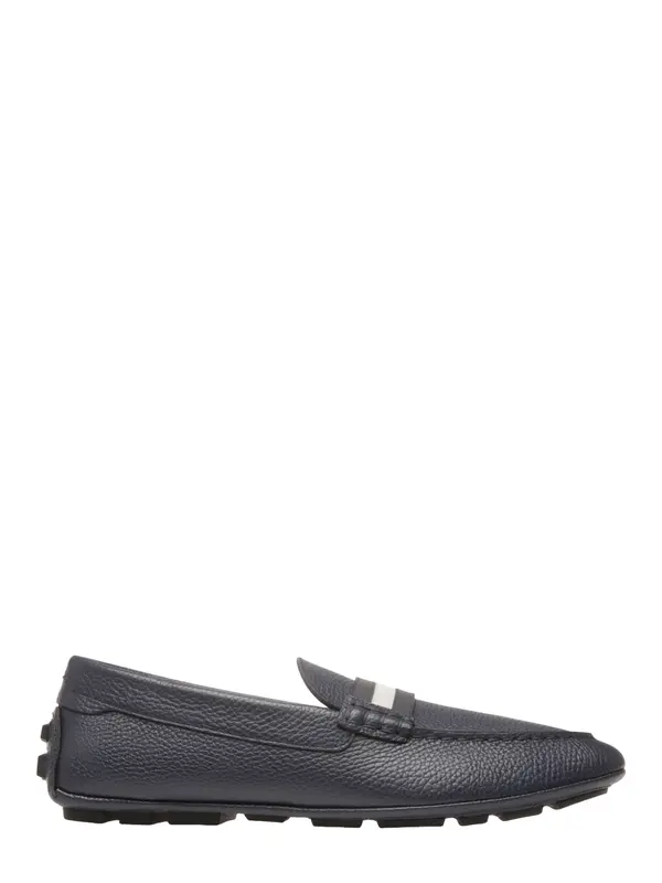 Bally Karlos Pebbled Leather Loafers - Blue