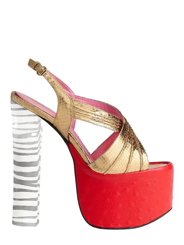 Dsquared2 Colour-block Platform Sandals - Gold