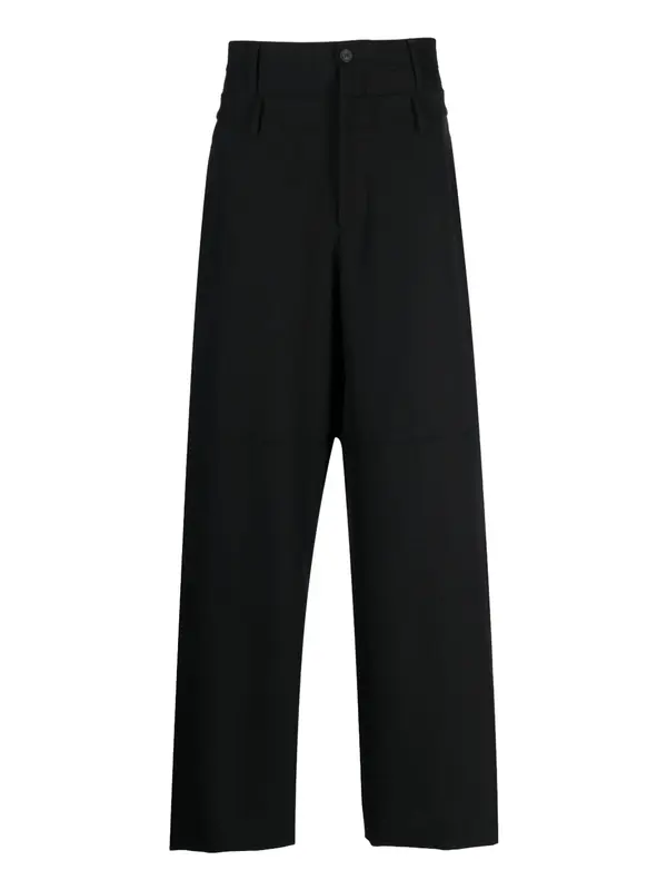 AMBUSH Virgin-wool Double Belted Trousers - Black