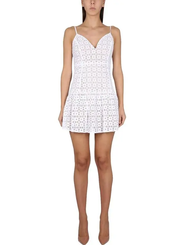 Michael Kors Eyelet Mini Dress - White