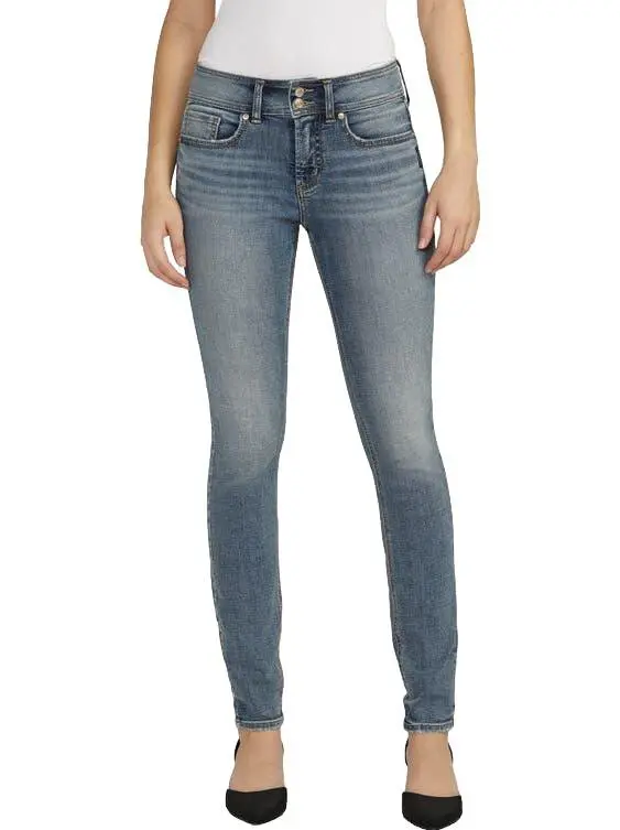 SILVER JEANS CO. Suki Curvy Mid-rise Skinny Jeans - Indigo