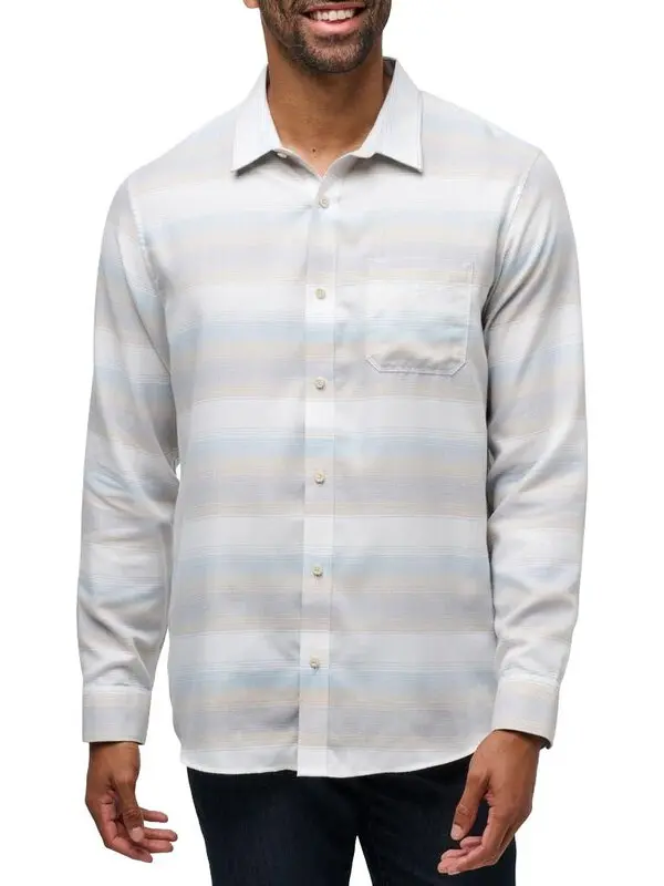 Travis Mathew Cloud Flannel Button-up Shirt - Oxford Tan
