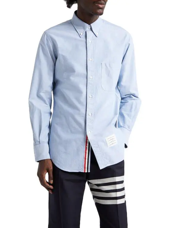 Thom Browne Classic Fit Cotton Button-down Shirt - 480 - Light Blue
