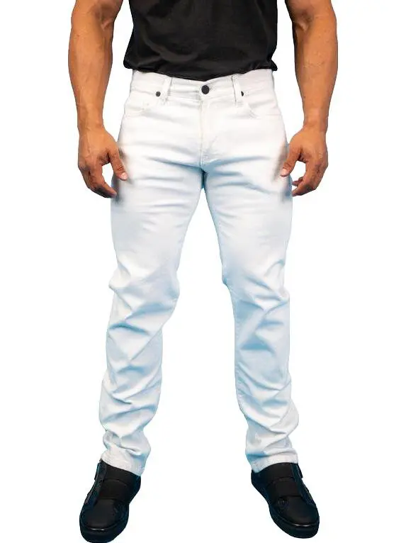 MACEOO Athletic Fit Stretch Jeans - White
