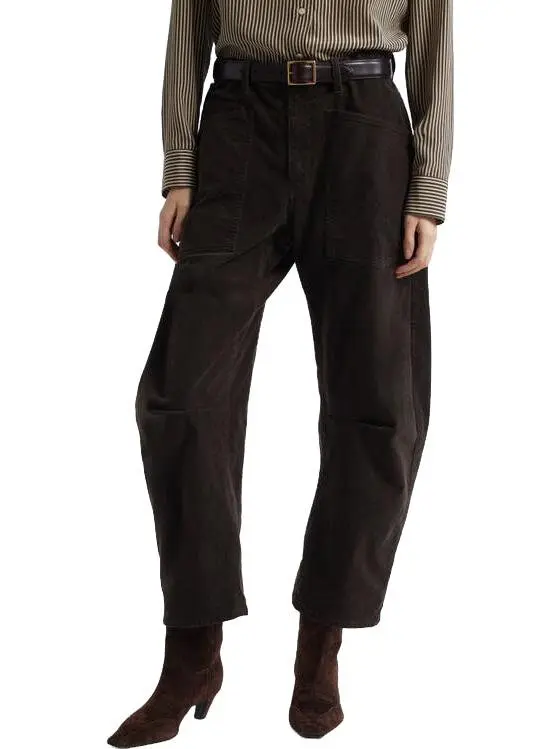 NILI LOTAN Shon Corduroy Trousers - Chocolate Brown