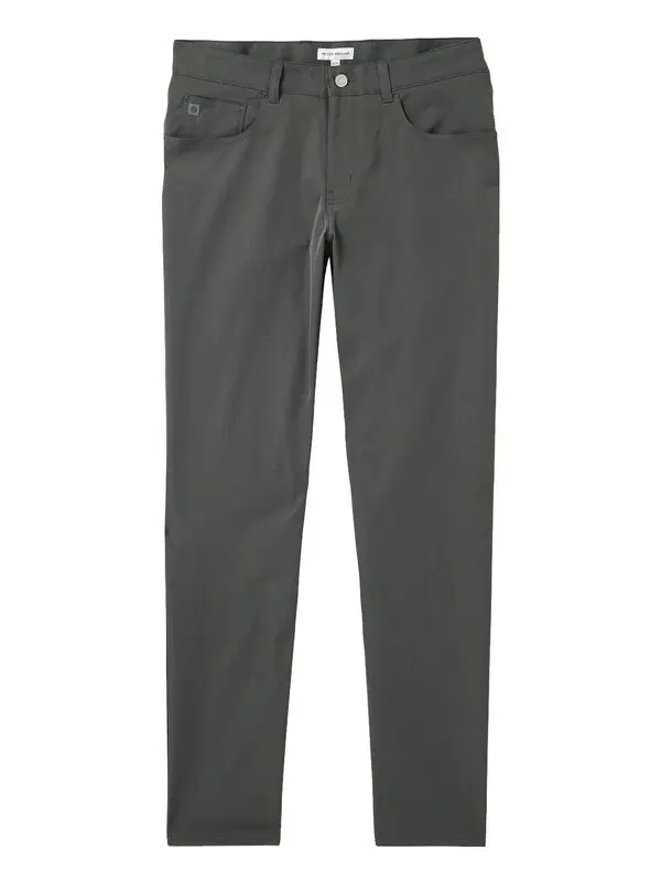 Peter Millar Slim-fit Straight-leg Tech-twill Trousers - Gray