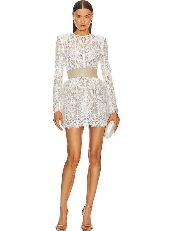 BRONX AND BRONCO Casey Lace Mini Dress - White