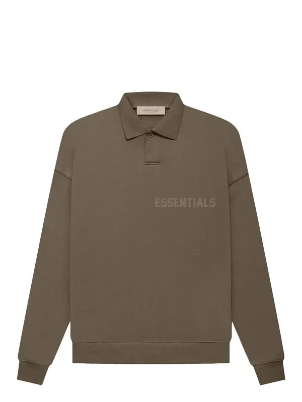 Fear Of God Long-sleeve Polo 'wood - Brown