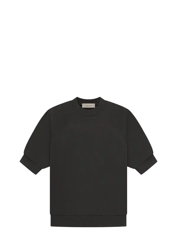 Fear Of God Short-sleeve Waffle Sweatshirt - Black