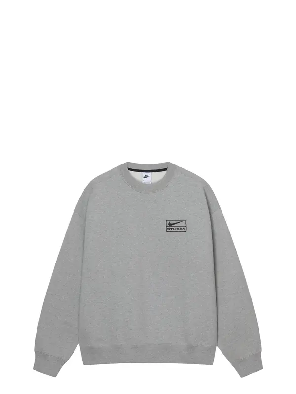 StÜssy X Nike Fleece Crew 'dark Heather - Grey
