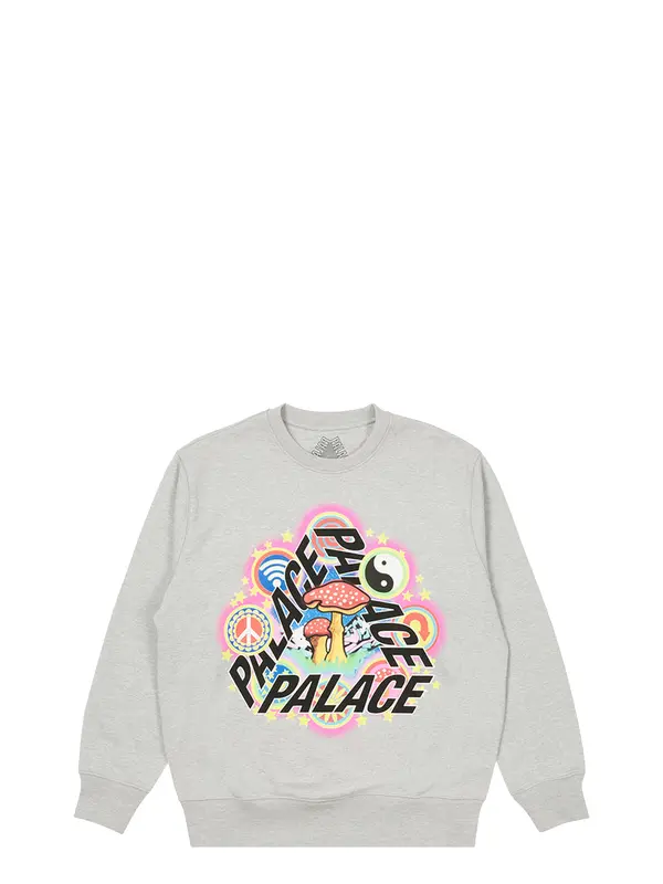 PALACE Bun 5g Crew Neck - Grey
