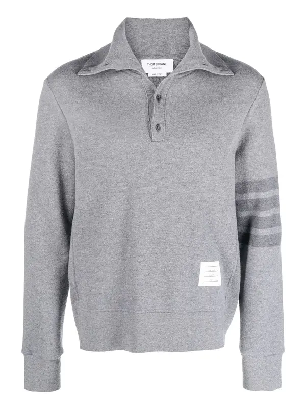 Thom Browne Stripe-detail Knit Jumper - Grey