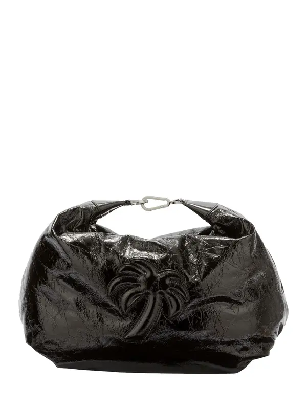 Palm Angels Palm-motif Leather Hobo Bag - Black