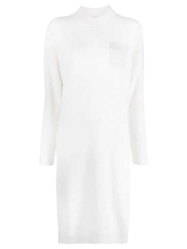Peserico Metallic-threading Tricot Midi Dress - White