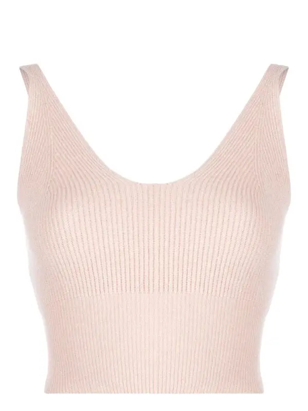 Peserico Ribbed-knit U-neck Tank Top - Pink