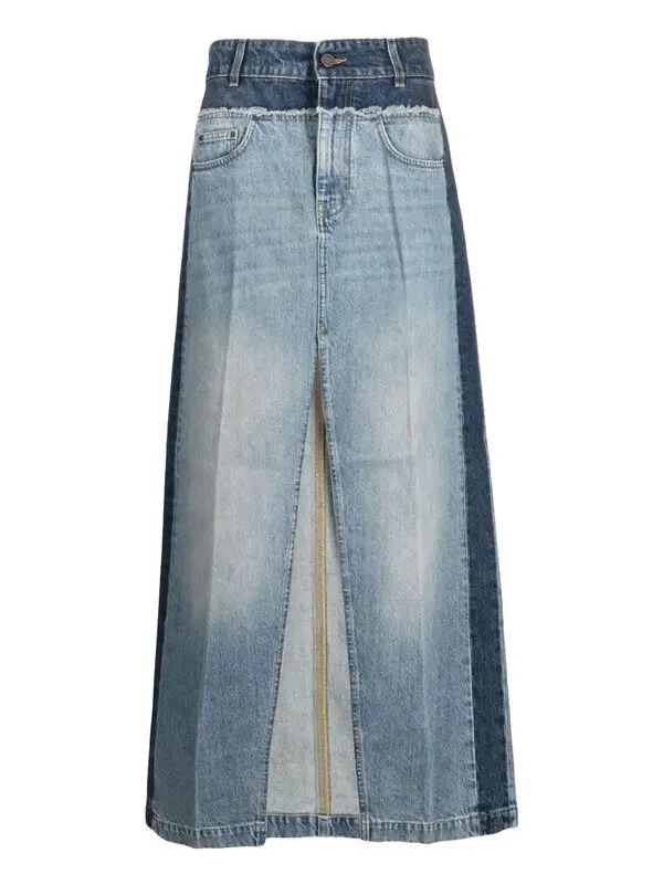 Stella McCartney Panelled Denim Maxi Skirt - Blue