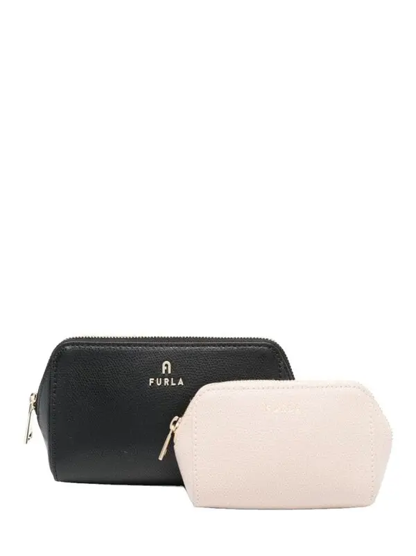 Furla Continental Leather Makeup Bag - Black