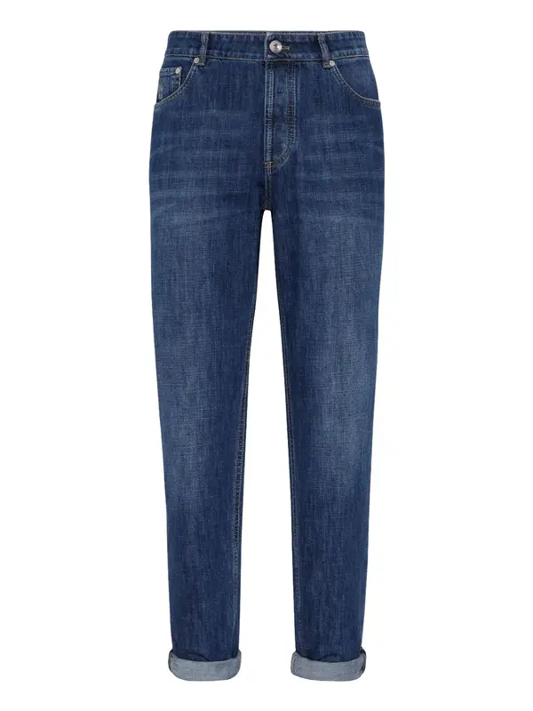 Brunello Cucinelli Mid-rise Tapered Jeans - Blue