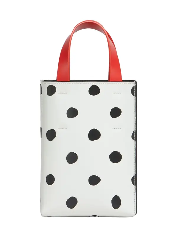 Marni Nano Museo Polka-dot Tote Bag - White
