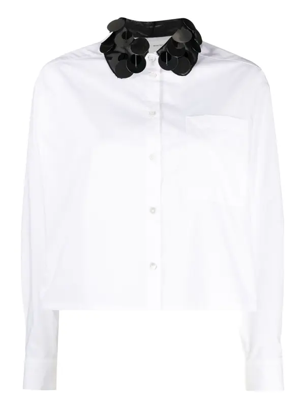TELA Sequin-detailed Cotton Shirt - White