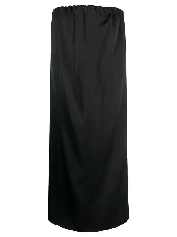 Loulou De Saison Strapless Satin Midi Dress - Black