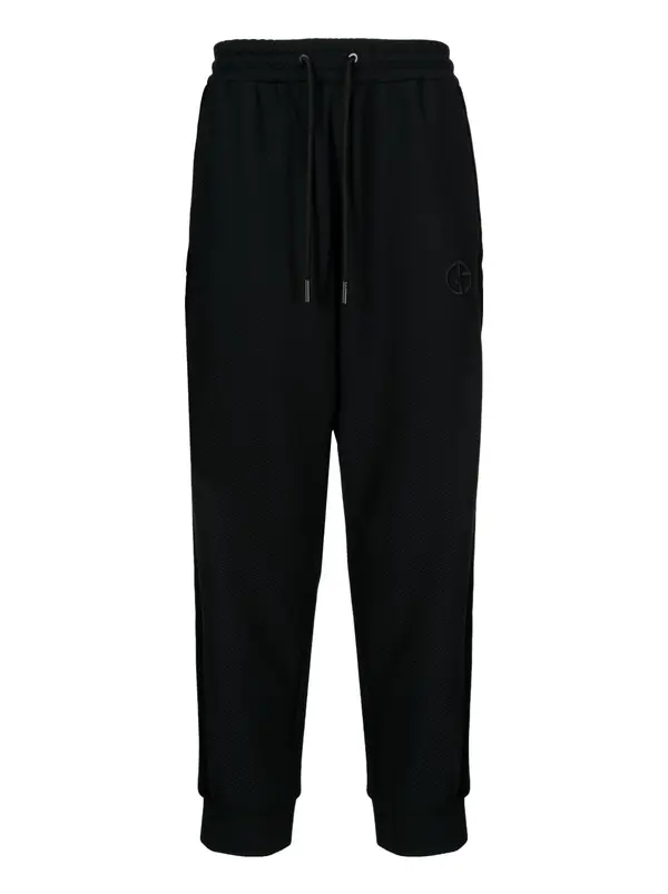 Giorgio Armani Logo-embroidered Tapered Track Pants - Black