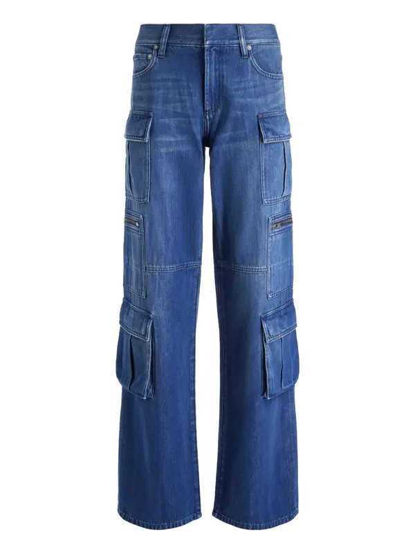 Alice + Olivia Cay Wide-leg Cargo Jeans - Blue