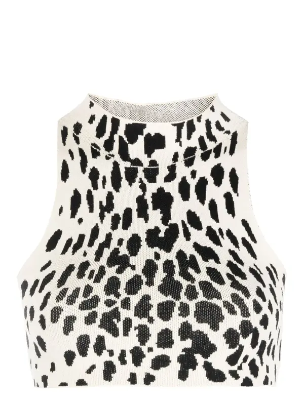 SSHEENA Animal-pattern Crop Top - Neutrals