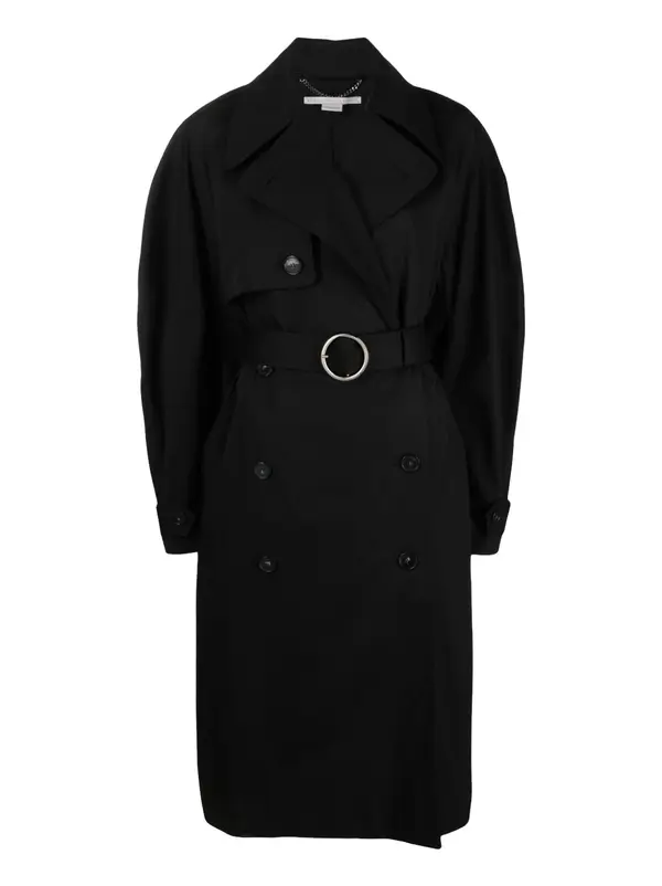 Stella McCartney Double-breasted Belted Trench Coat - Black
