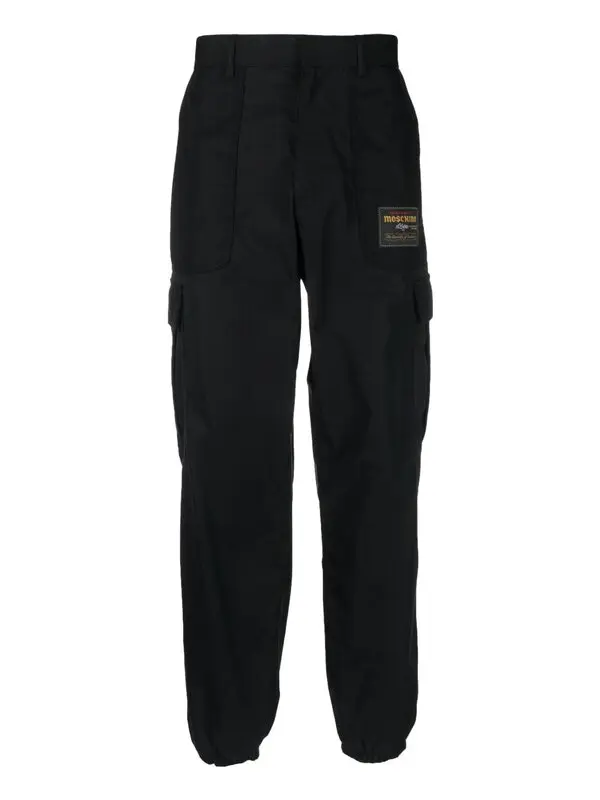 Moschino Logo-patch Cargo Trousers - Black