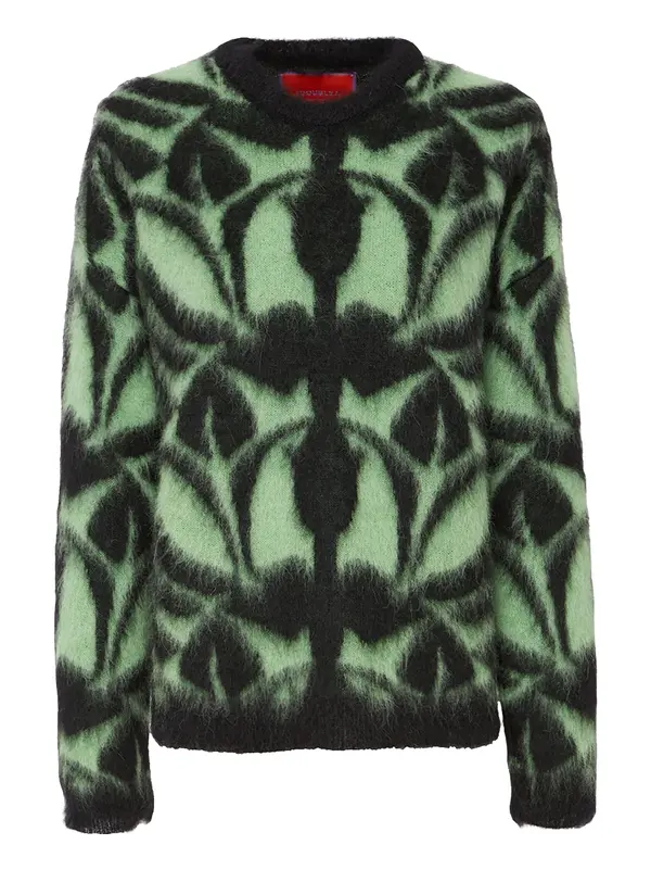 La DoubleJ Intarsia-knit Long-sleeve Jumper - Green