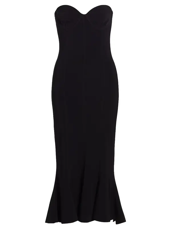 Norma Kamali Strapless Corset Dress - Black