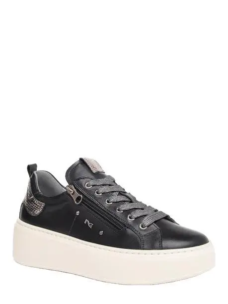 NEROGIARDINI Platform Wedge Sneakers - Black