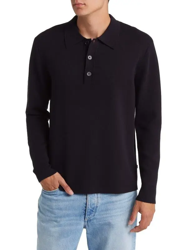 Nn07 Harald 6530 Long Sleeve Polo - Navy Blue