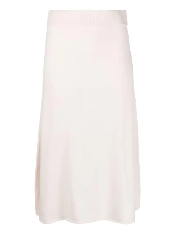 YVES SALOMON Flared Knitted Skirt - Neutrals