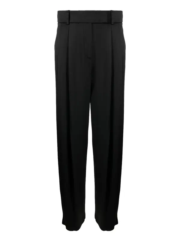 Giorgio Armani Pleated Wide-leg Trousers - Black