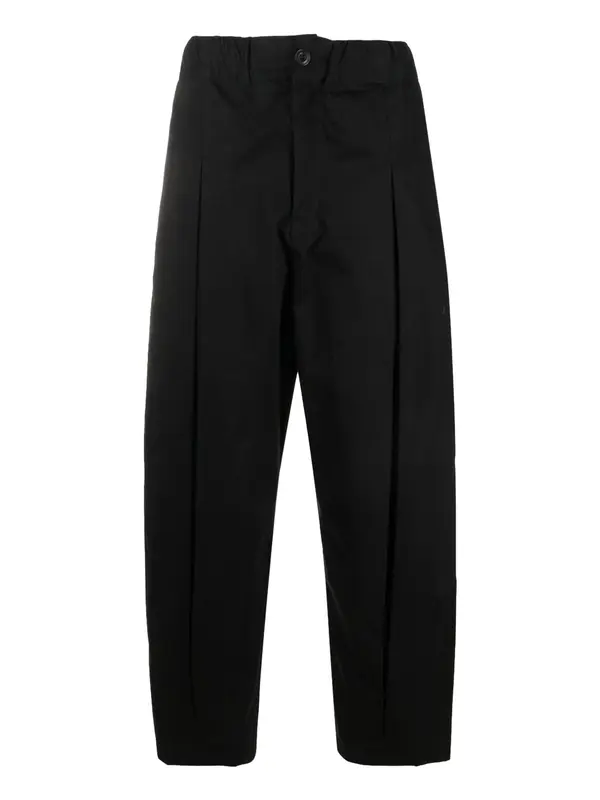 SAGE NATION Box-pleat Wide-leg Trousers - Black