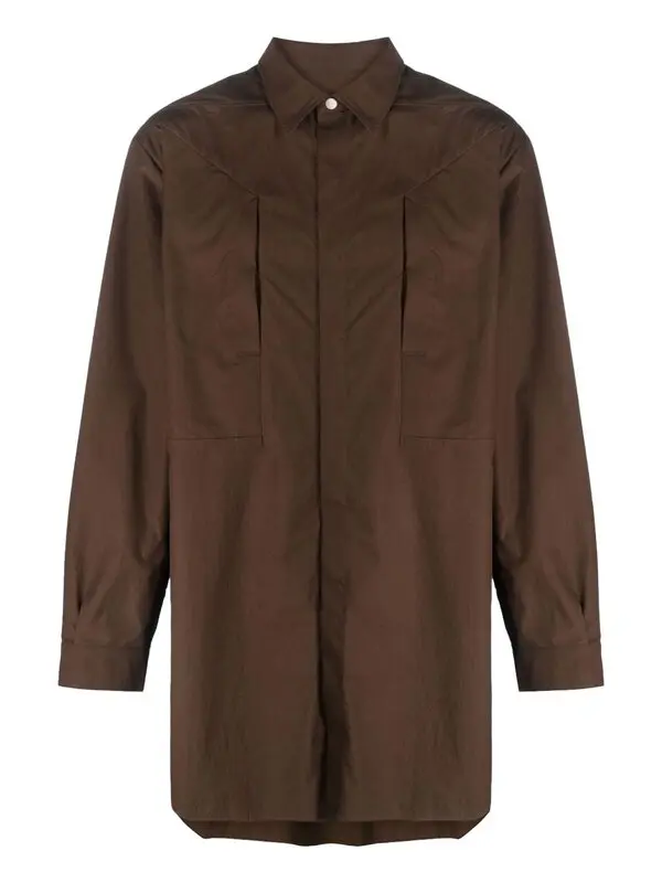 Rick Owens Spread-collar Oversize Shirt - Brown