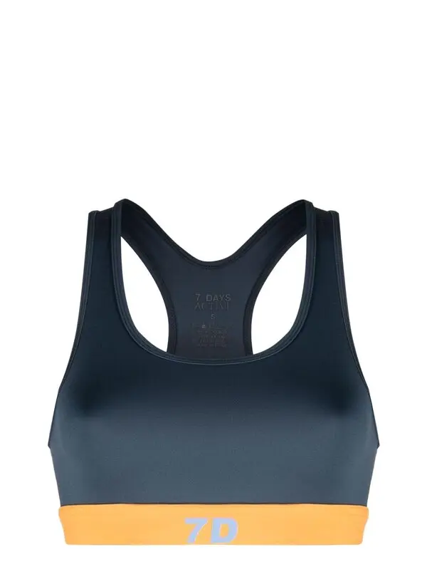 7 DAYS ACTIVE Kk Logo-print Sports Bra - Blue
