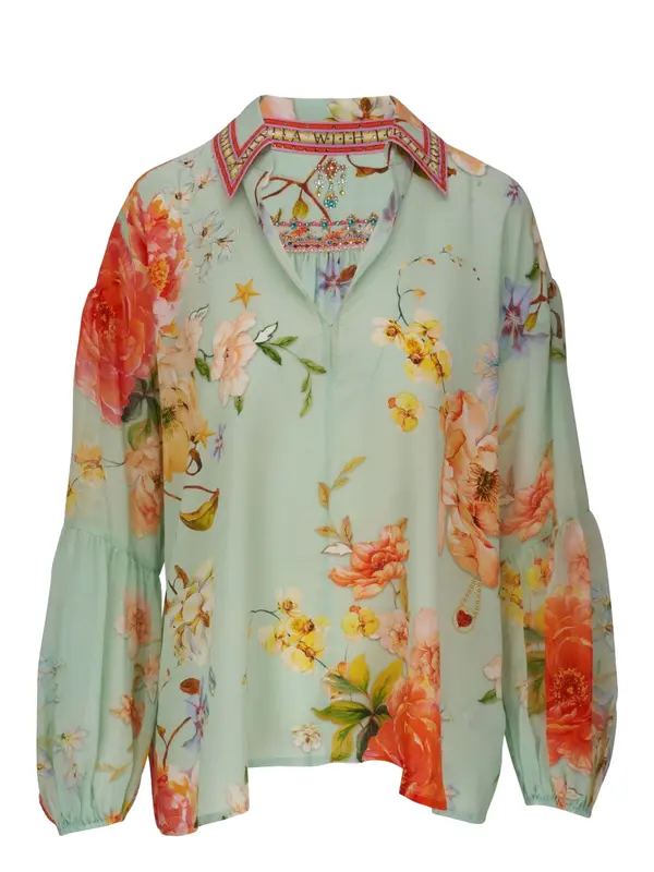 Camilla Floral-print Silk Blouse - Multicolour