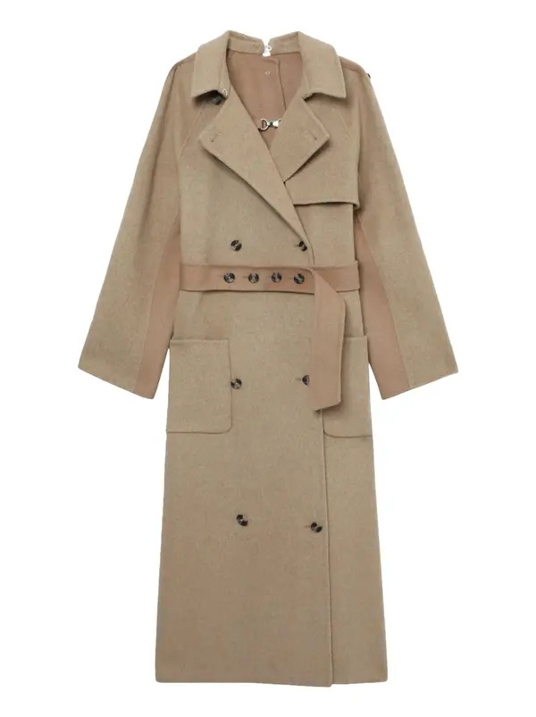 Rokh Button-detailed Double-breasted Maxi Coat - Brown