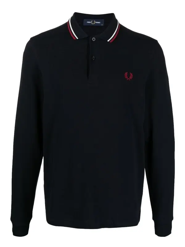 Fred Perry Logo-embroidered Cotton Polo Shirt - Blue
