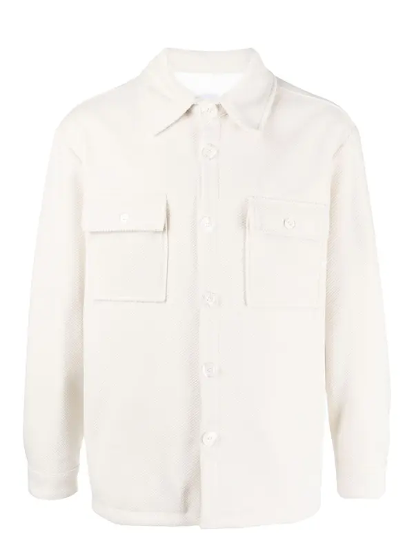 FAMILY FIRST French-terry Flap-pocket Shirt - White