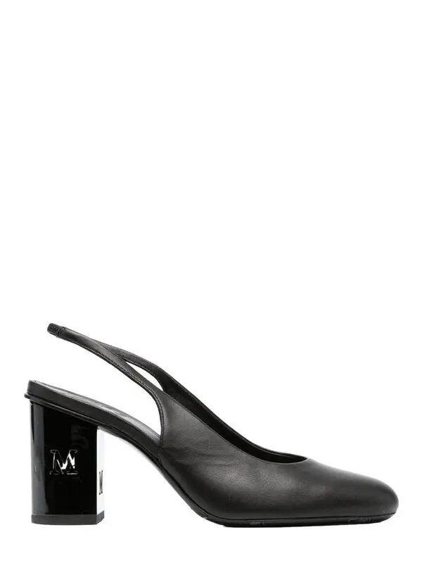 Max Mara 80mm Leather Slingback Pumps - Black