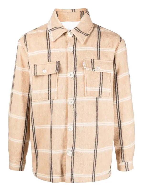 FAMILY FIRST Jersey-fleece Check-plaid Shirt - Neutrals