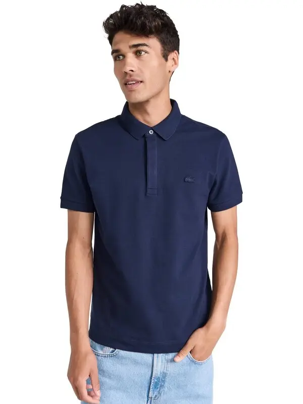 Lacoste Stretch Cotton Paris Polo - Navy Blue
