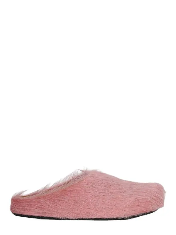 Marni Long-hair Calfskin Fussbett Sabot Shoes - Pink